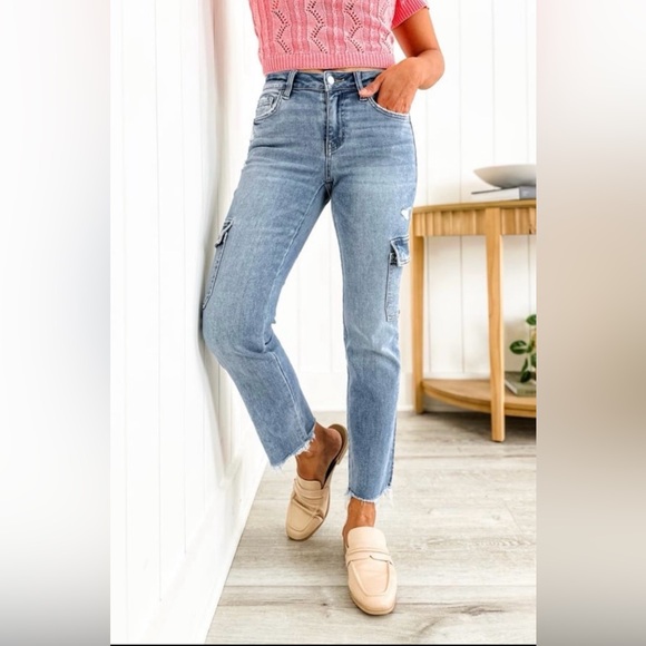 Flying Monkey | Jeans | Nwt Flying Monkey Mid Rise Cargo Slim Straight ...